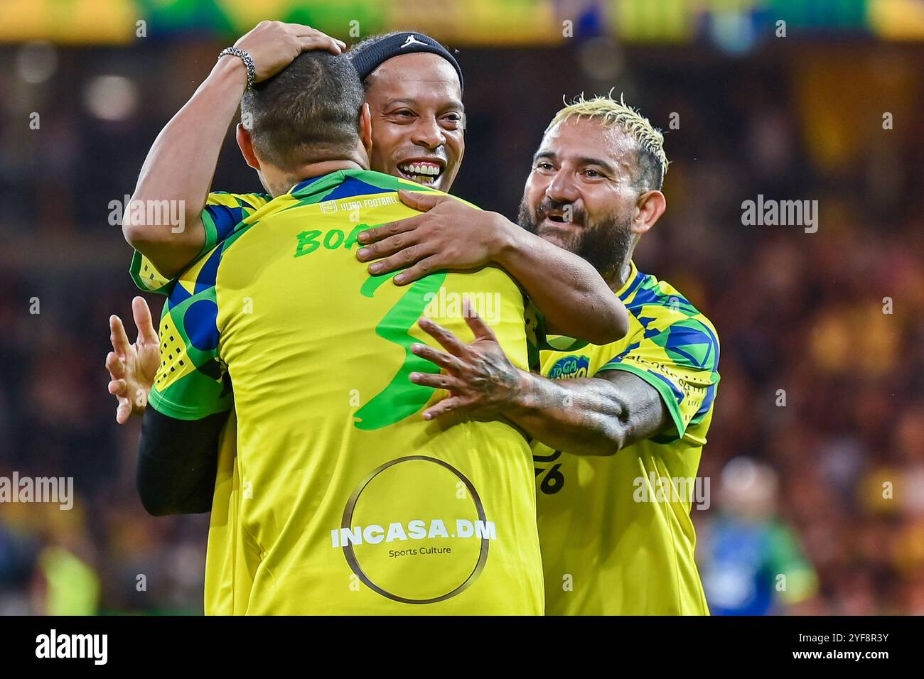 Ronaldinho, Kevin-Prince Boateng and Chris Cahill of Ronaldinho's XI ...