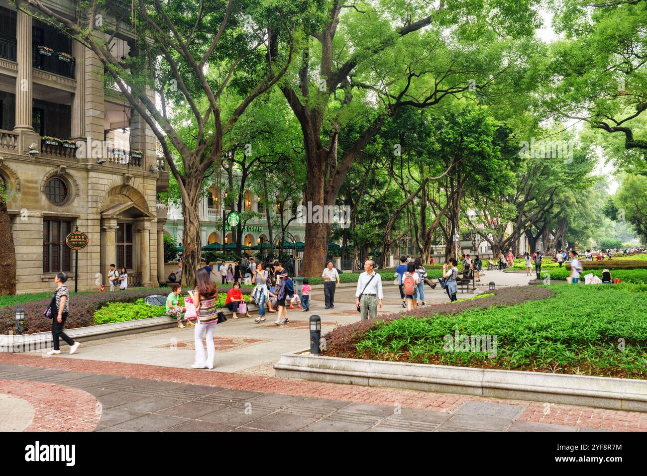 Scenic view of public garden on Shamian Island, Guangzhou, China Stock ...