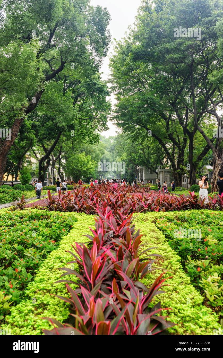 Scenic view of public garden on Shamian Island, Guangzhou, China Stock ...