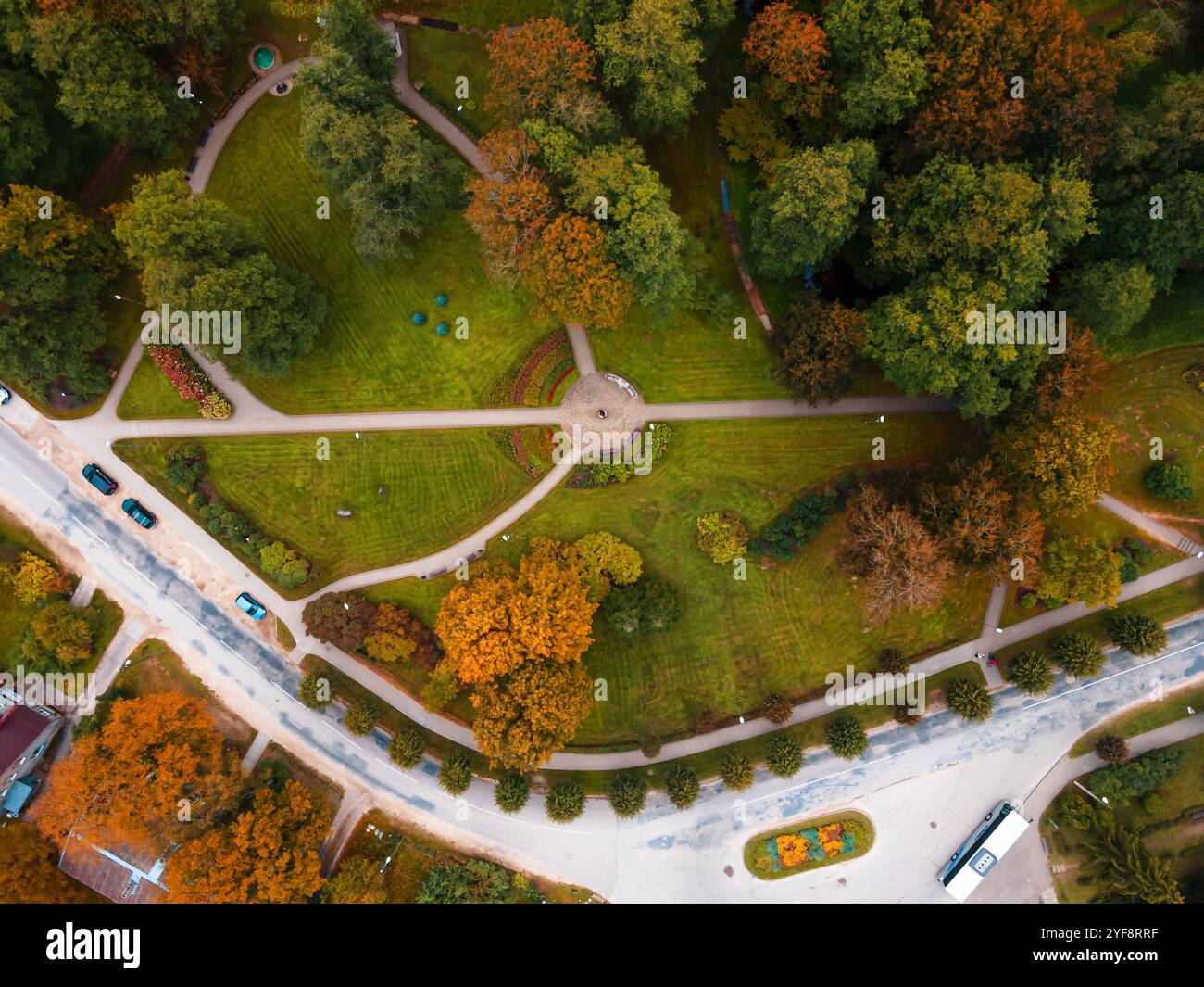 Aerial fall foliage view of rural village Stock Photo - Alamy