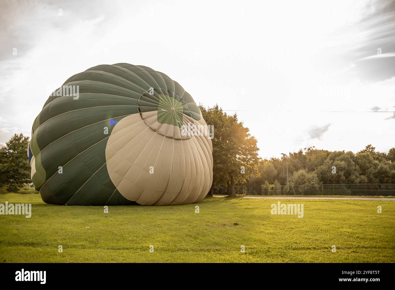 Hot air balloon on the ground Stock Photo - Alamy