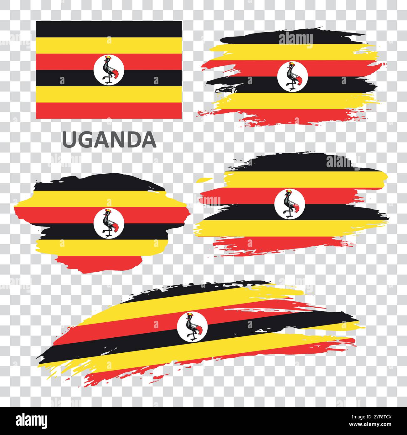 Set of flags of Uganda Stock Vector Image & Art - Alamy