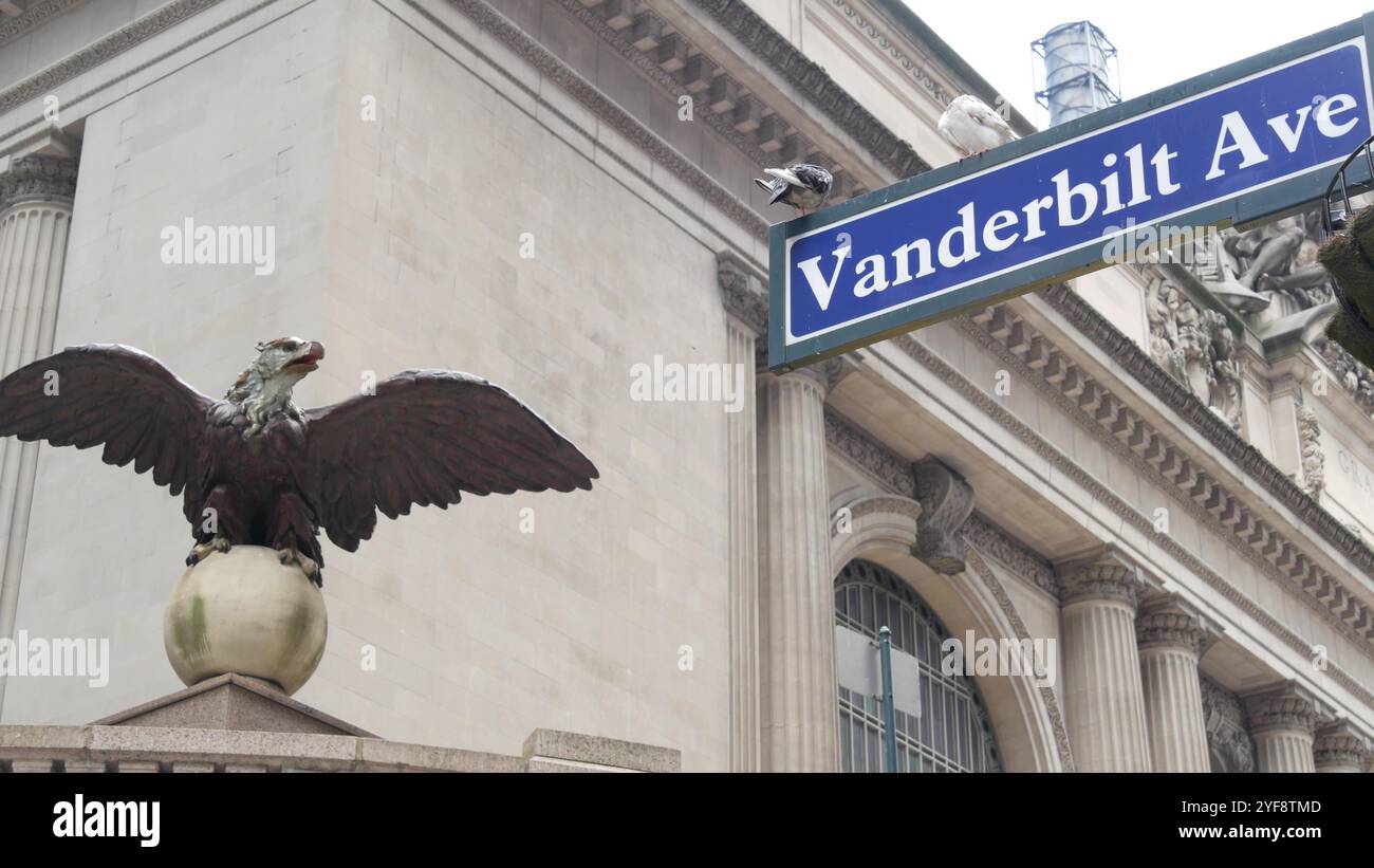 New York City Grand Central Terminal, Vanderbilt intersection road sign ...