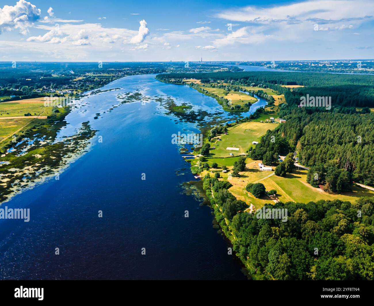 Aerial view green riparian landscape hi-res stock photography and ...