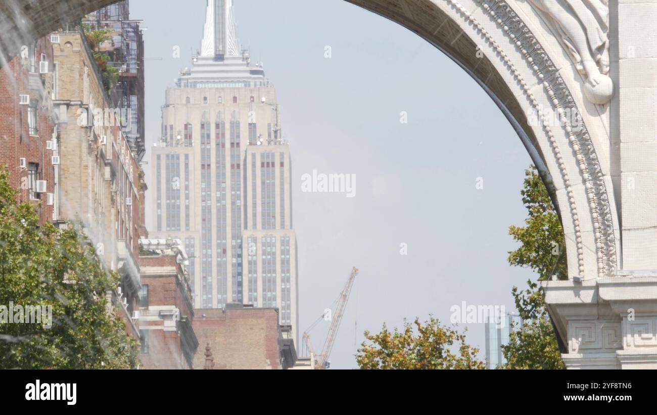 New York City Manhattan Midtown street architecture. Empire State ...