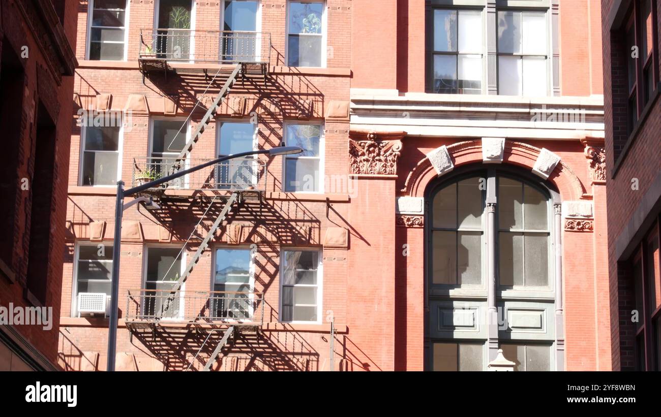 New York City classic building architecture, Manhattan, USA. Urban ...