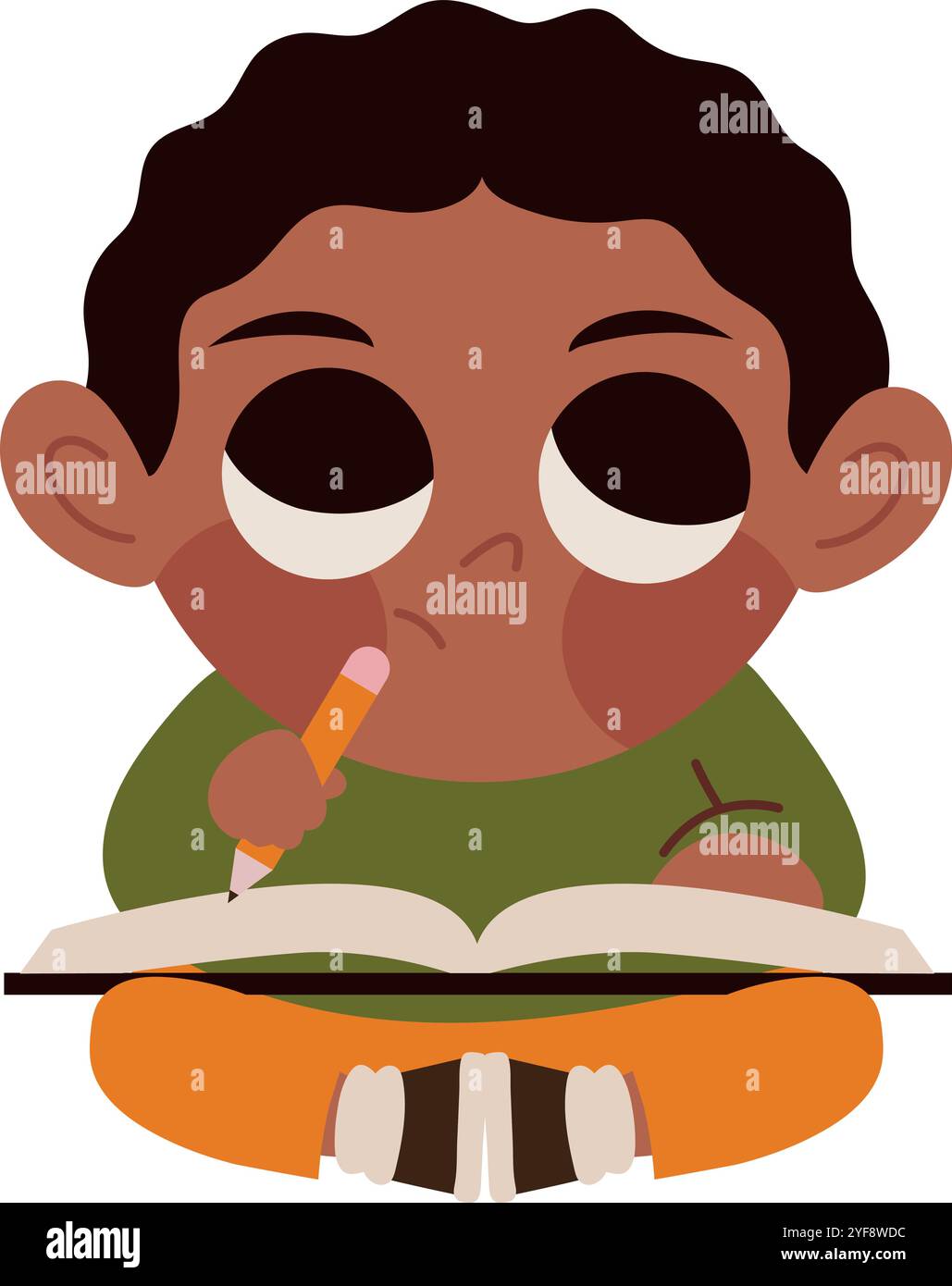 cute little boy writing with pen Stock Vector Image & Art - Alamy