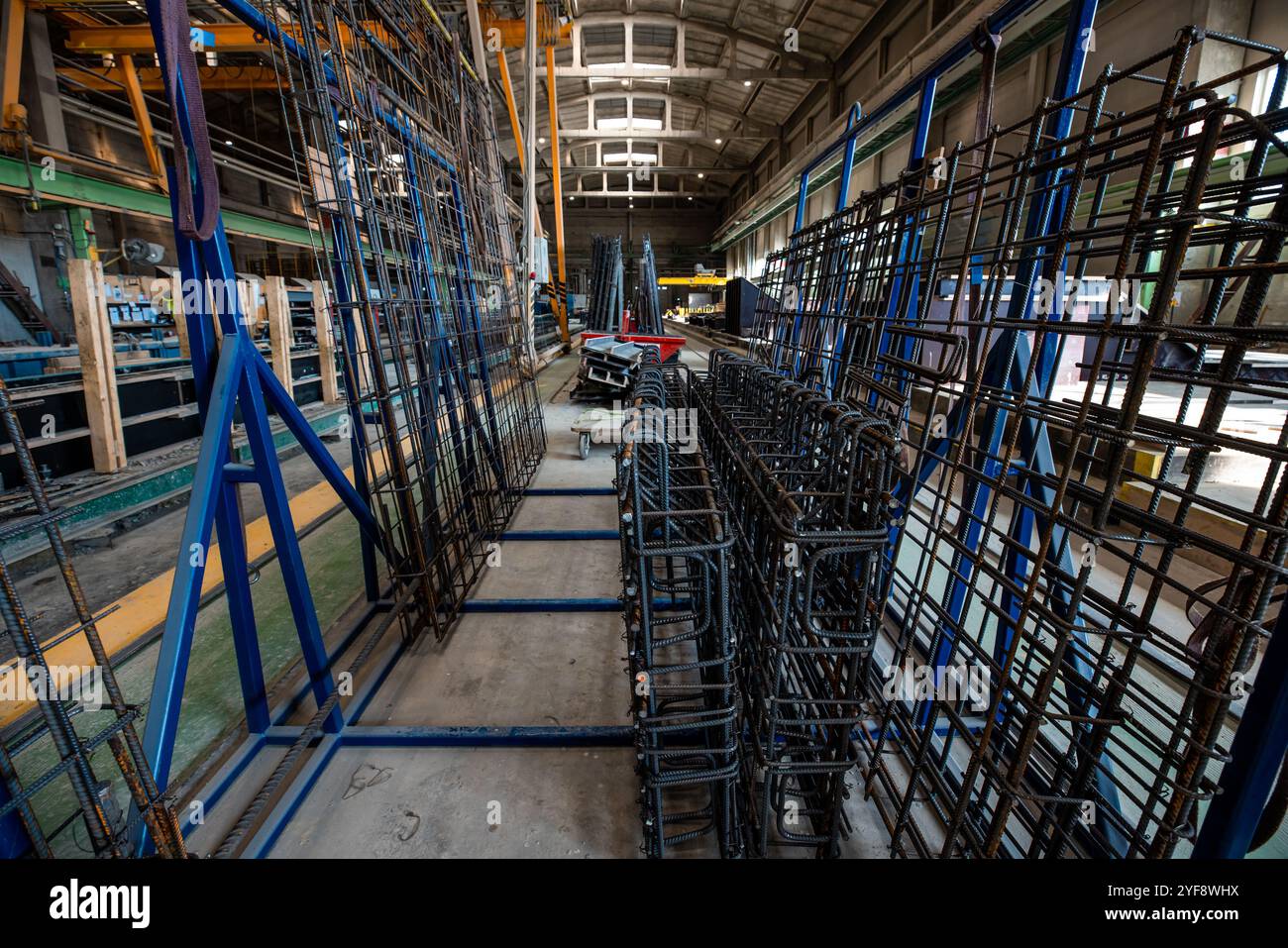 Concrete panel factory for home construction. Huge production. Creation ...