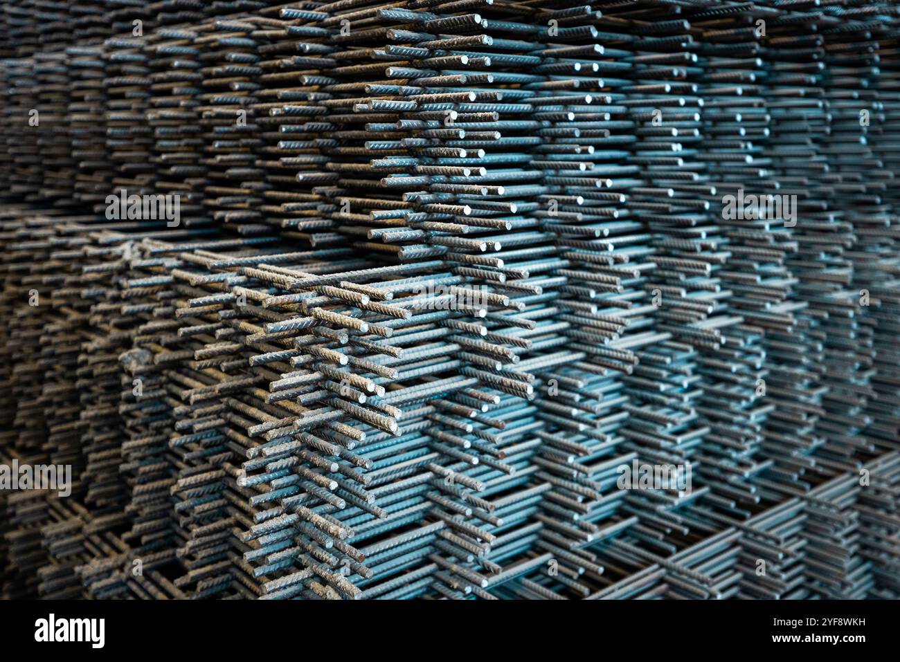 Metal armature. Building materials. Construction site. Reinforced ...