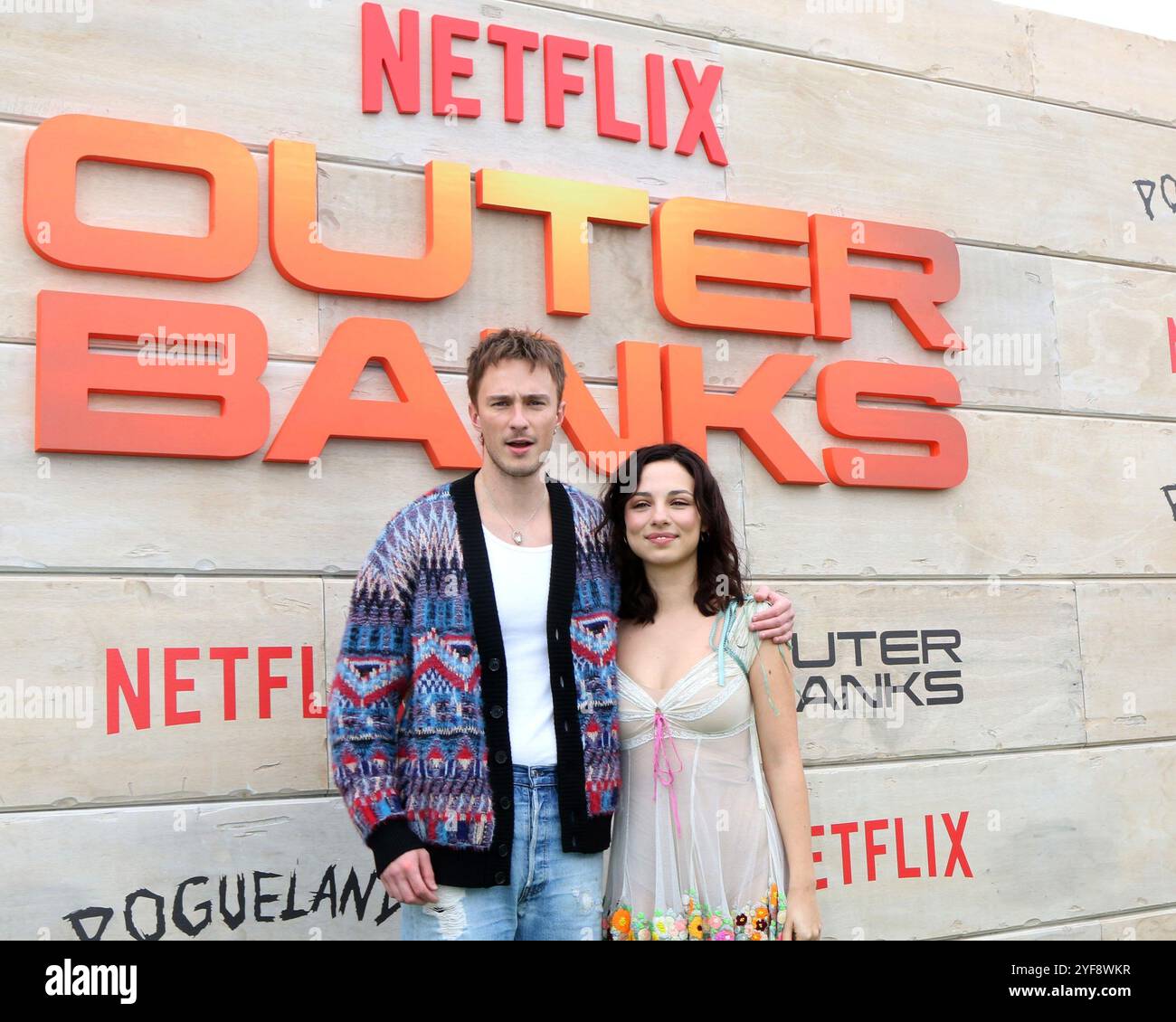 Drew Starkey, Fiona Palomo at arrivals for POGUELANDIA Netflix And Outer Banks Immersive Fan And ...