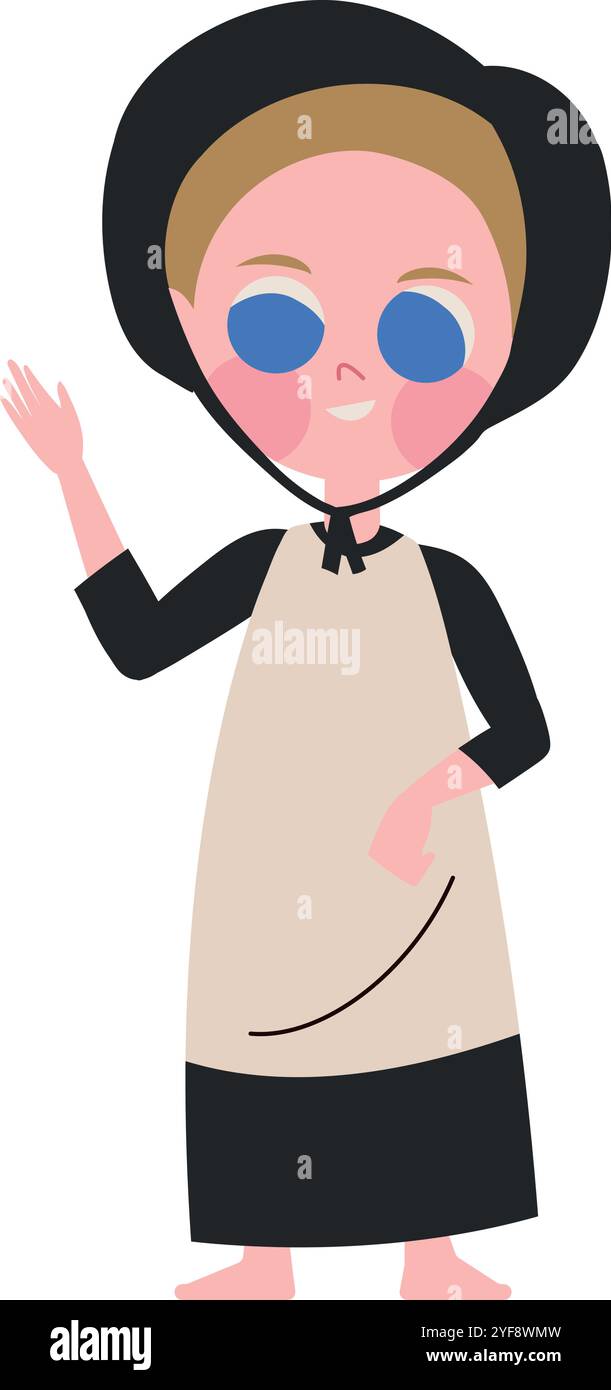 amish little girl cute cartoon Stock Vector Image & Art - Alamy