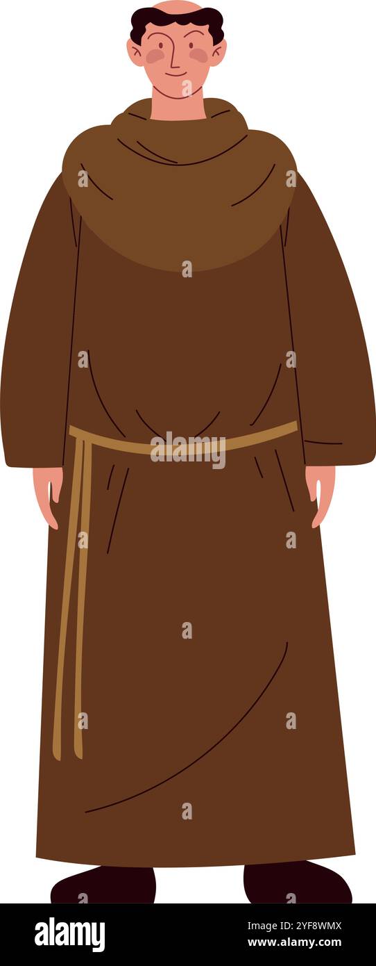 catholic monk wearing hooded gown Stock Vector Image & Art - Alamy
