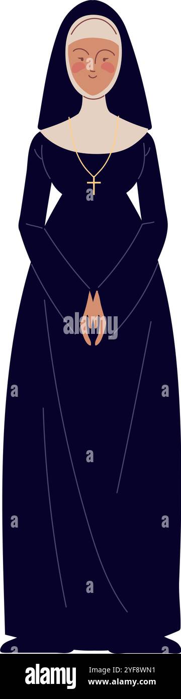 woman nun of catholic character Stock Vector Image & Art - Alamy
