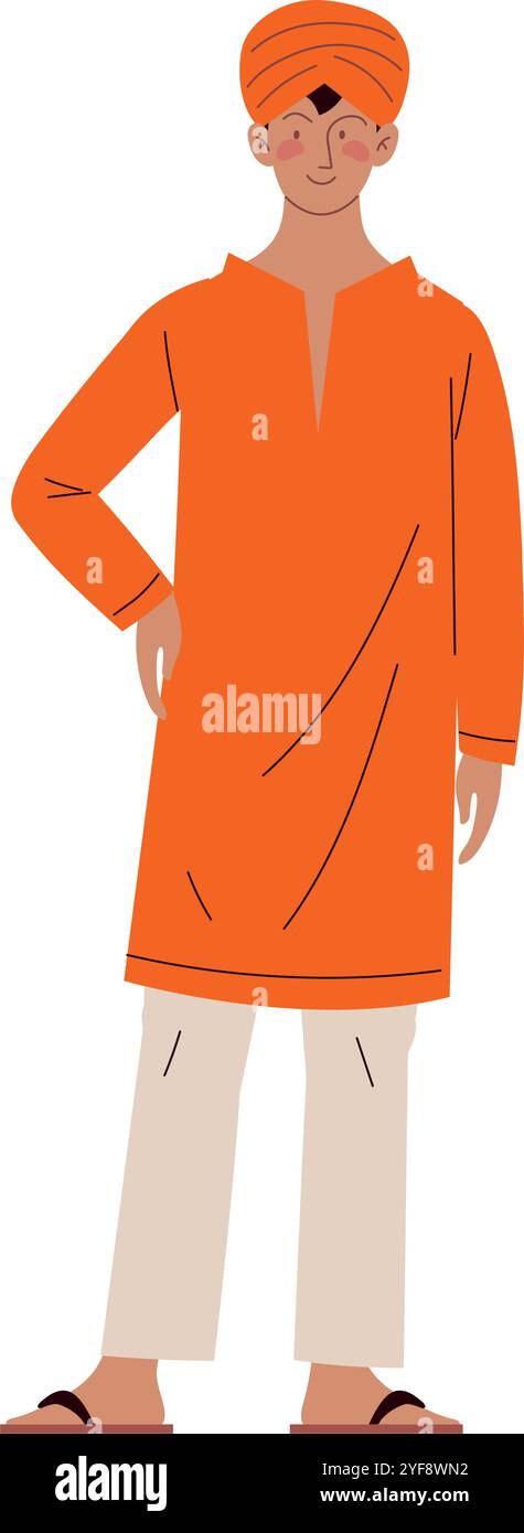 hindu man standing character Stock Vector Image & Art - Alamy