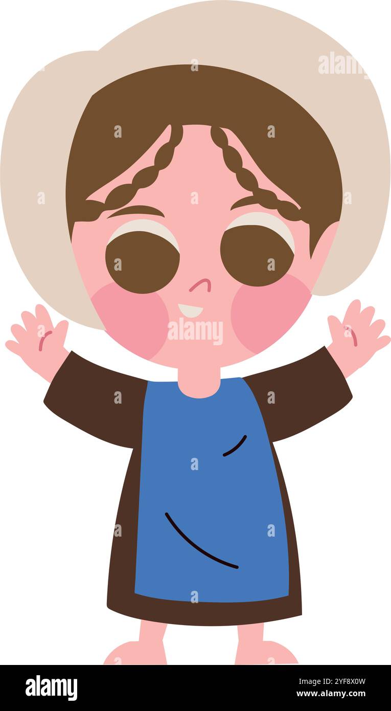 cute little amish girl Stock Vector Image & Art - Alamy