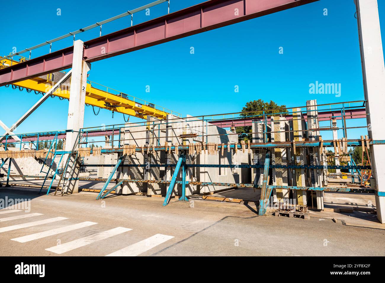 Precast concrete wall panels in factory to transport and install Stock ...