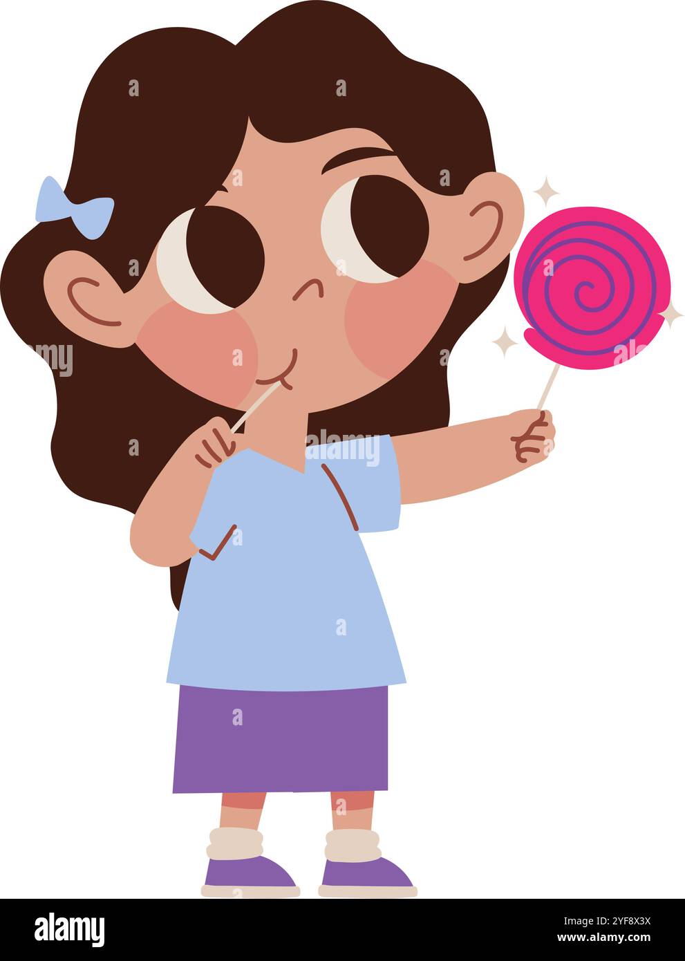 little girl eating candy Stock Vector Image & Art - Alamy