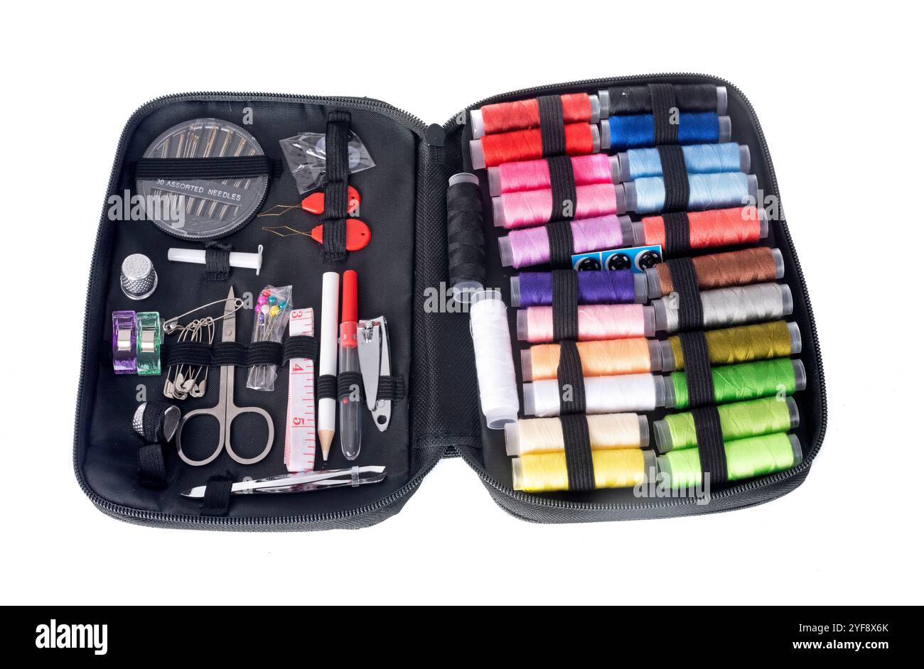 sewing set in front of white background Stock Photo - Alamy