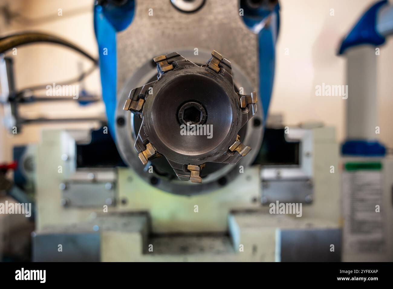 Metalworking CNC milling machine. Cutting metal modern processing ...