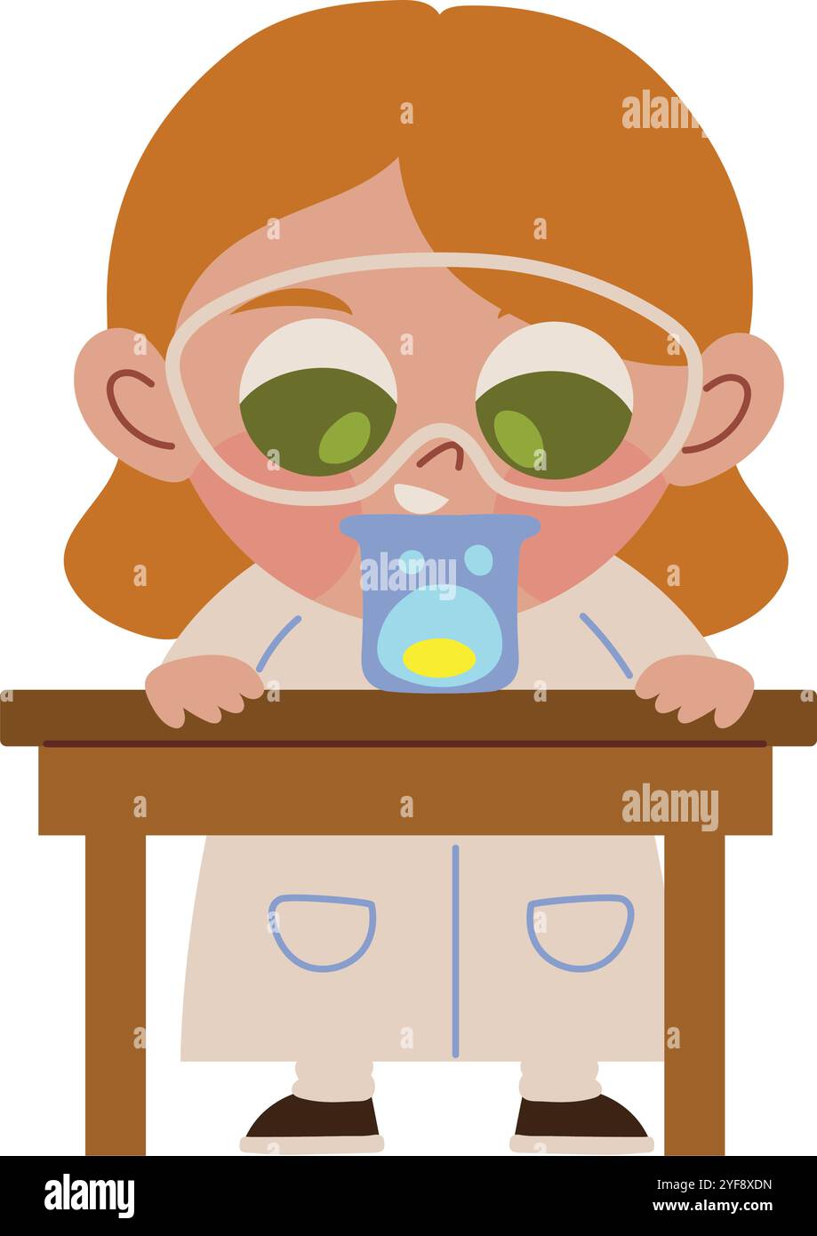 scientist girl doing chemistry experiment Stock Vector Image & Art - Alamy