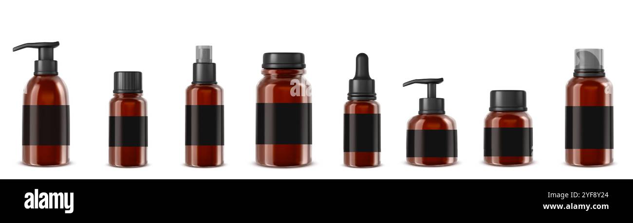 Essential oil amber bottle Stock Vector Images - Alamy