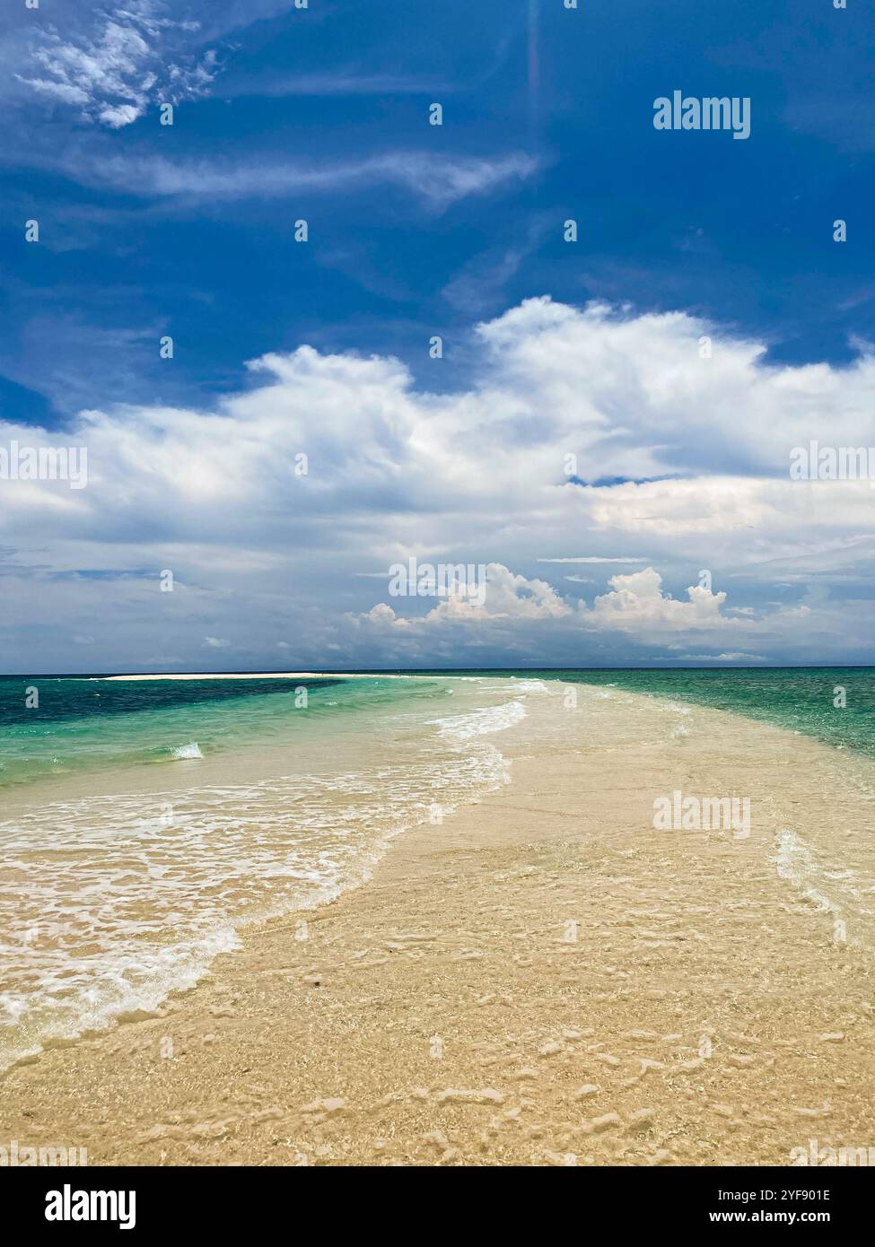 Beautiful waves over the sandbar. Camiguin Island. Philippines Stock ...