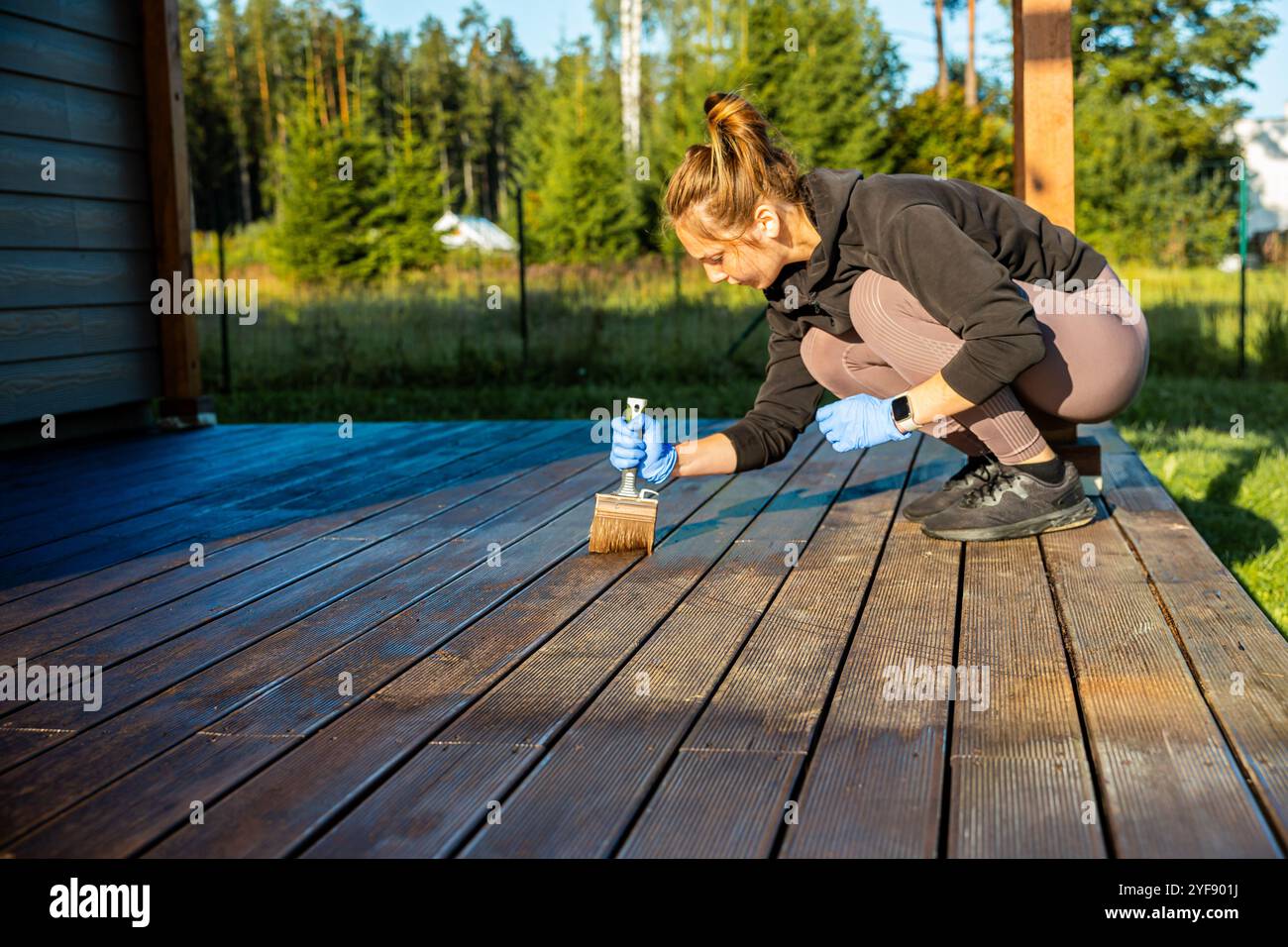 Painting wooden flooring terrace hi-res stock photography and images ...