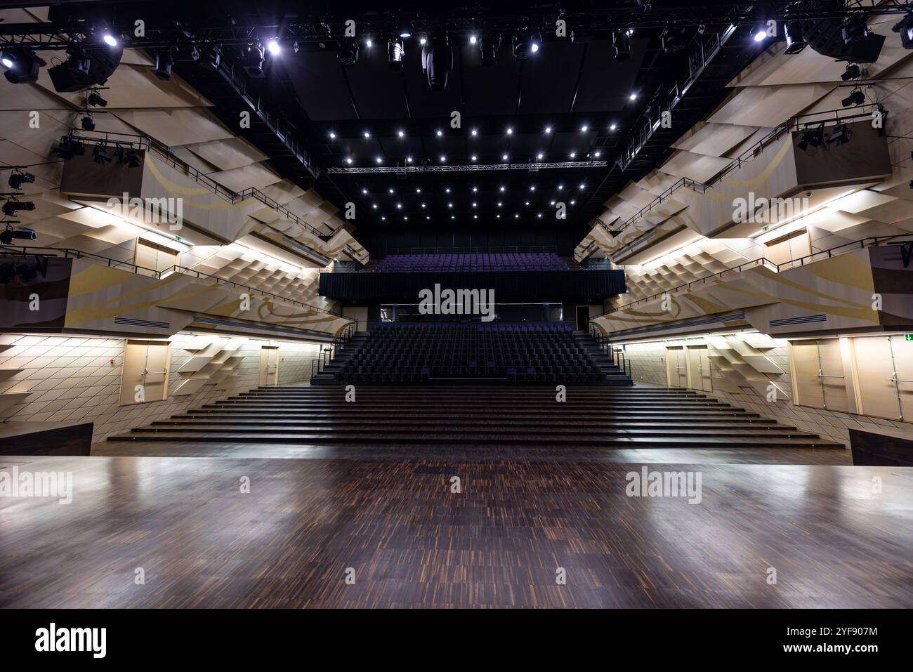 Elegant Contemporary Auditorium with Advanced Lighting and Spacious ...