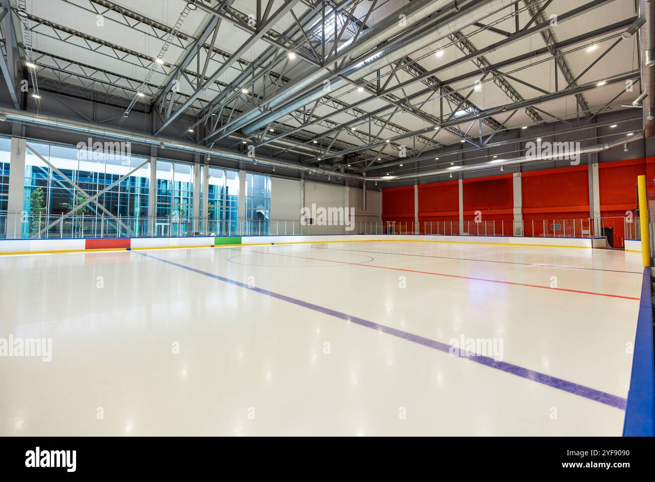 Modern Indoor Sports Arena with a Shiny Court Floor and High Ceiling ...