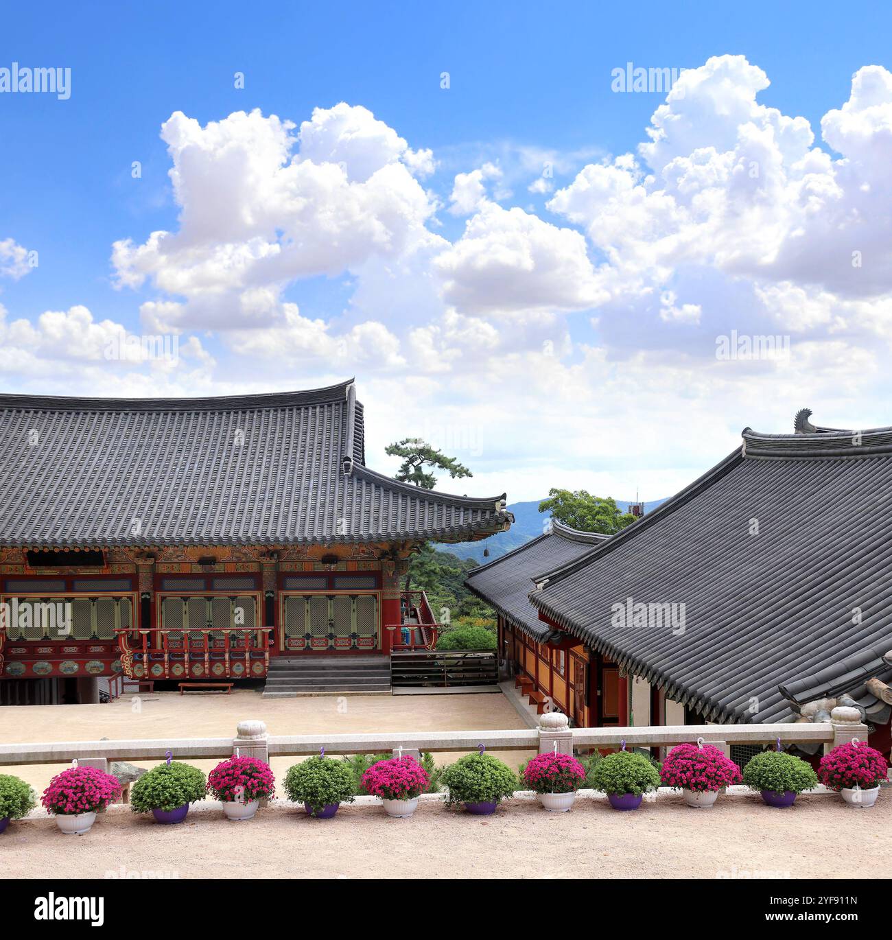 Ancient pavilions in Beomeosa Temple in traditional korean style, Busan ...