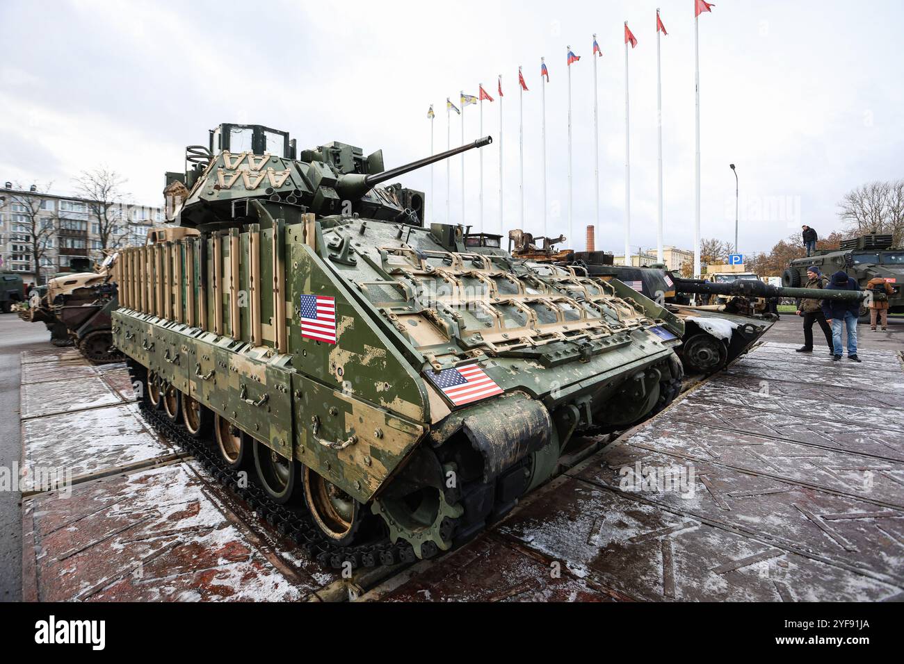 US M2 Bradley fighting vehicle captured by Russian troops in Ukraine ...