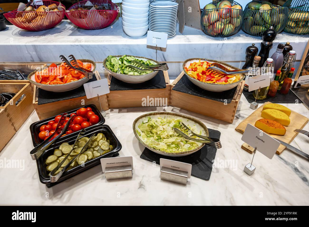 Fresh Vegetable Selection at a Gourmet Breakfast Buffet Stock Photo - Alamy