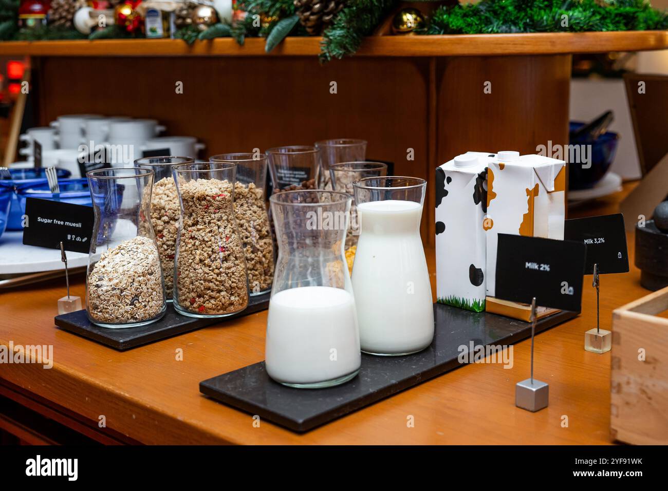 Variety of Freshly Squeezed Juices and Beverages in a Breakfast Buffet ...