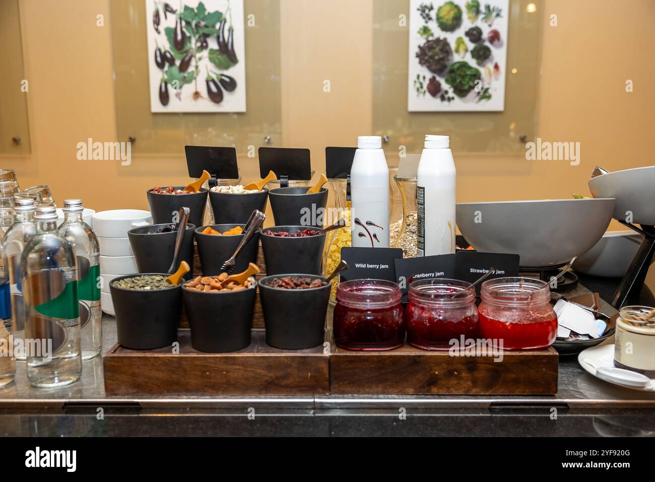 Assorted Jams and Toppings at a Deluxe Breakfast Buffet Station Stock ...