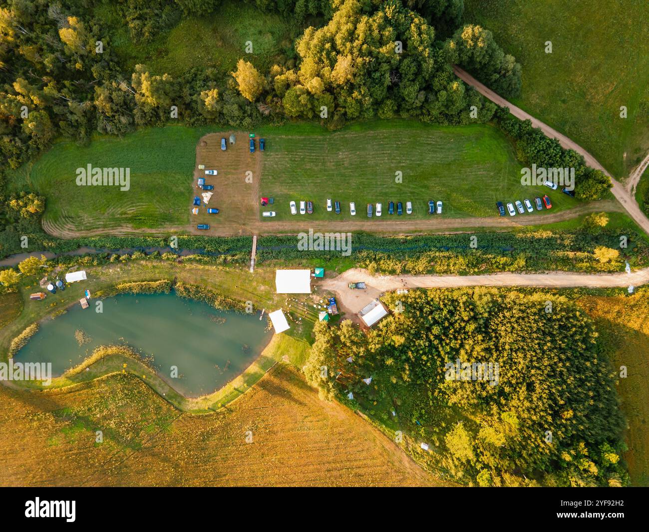 Aerial view tents cars camping hi-res stock photography and images - Alamy