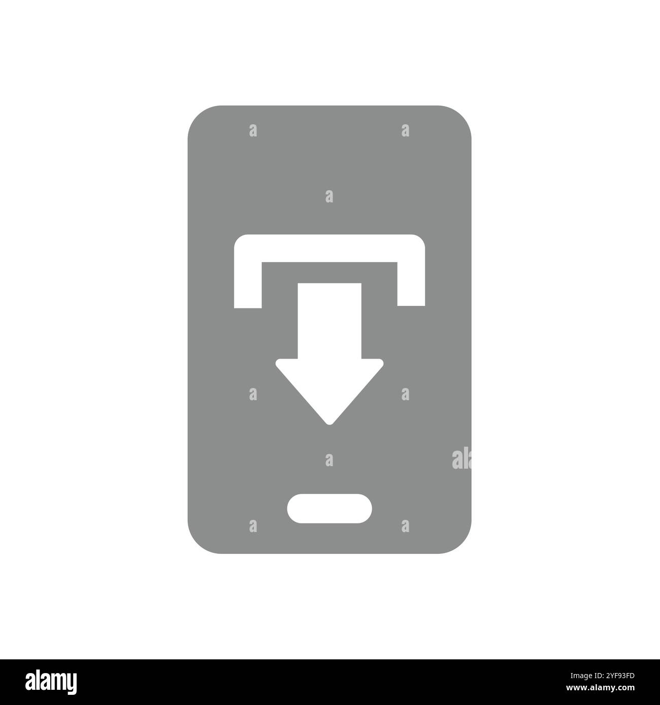 Smartphone and download arrow. Downloading on phone vector icon Stock ...
