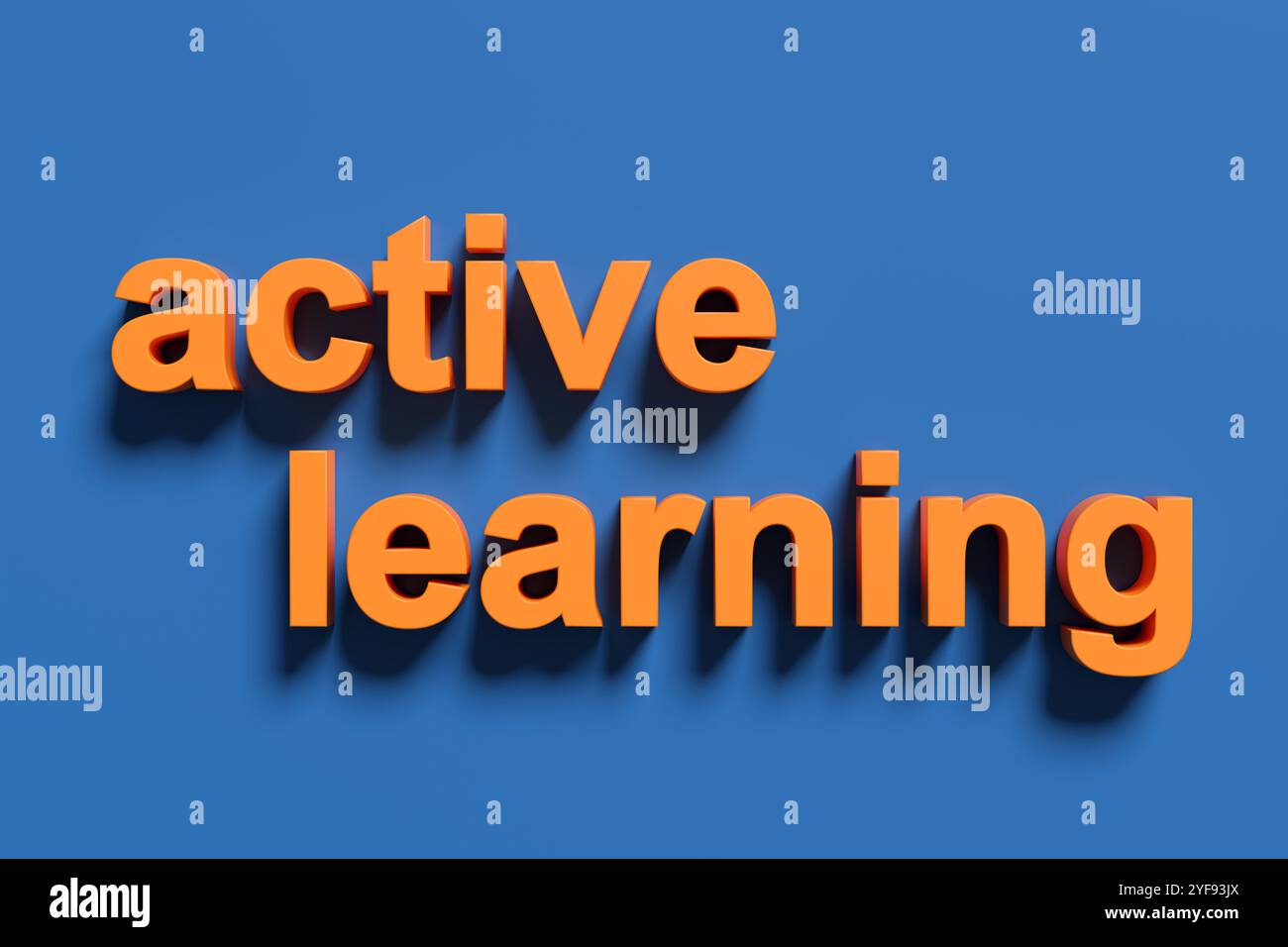 Orange active learning message on a blue background promotes student ...