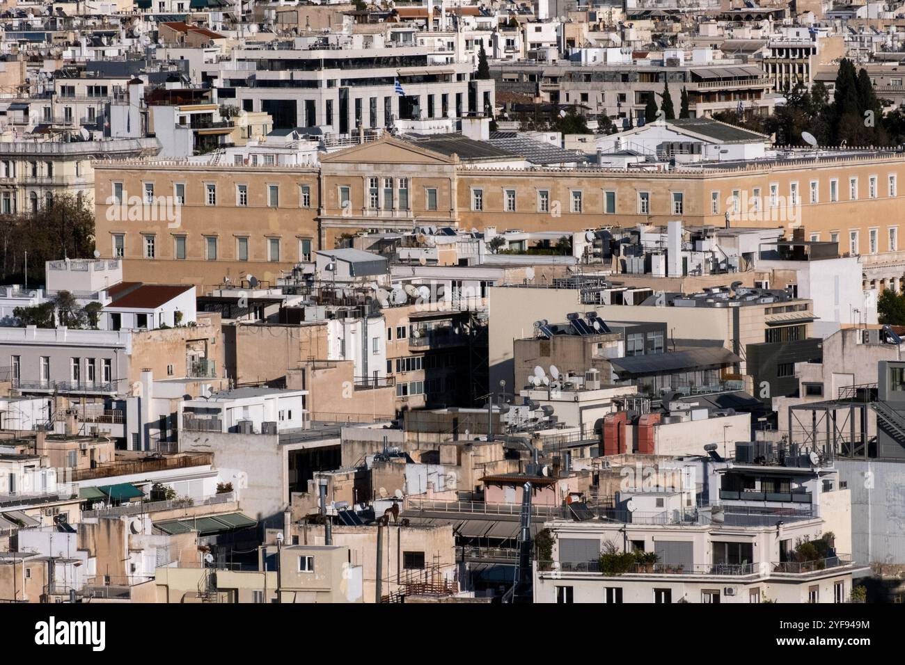 View of the he Parliament of the Hellenes (Vouli ton Ellinon) commonly ...