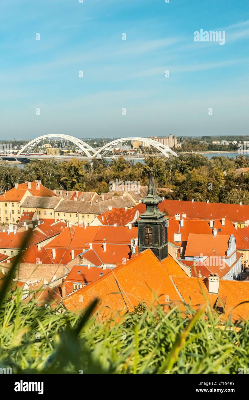 cityscape of Novi Sad from the historic vantage point of Petrovaradin ...