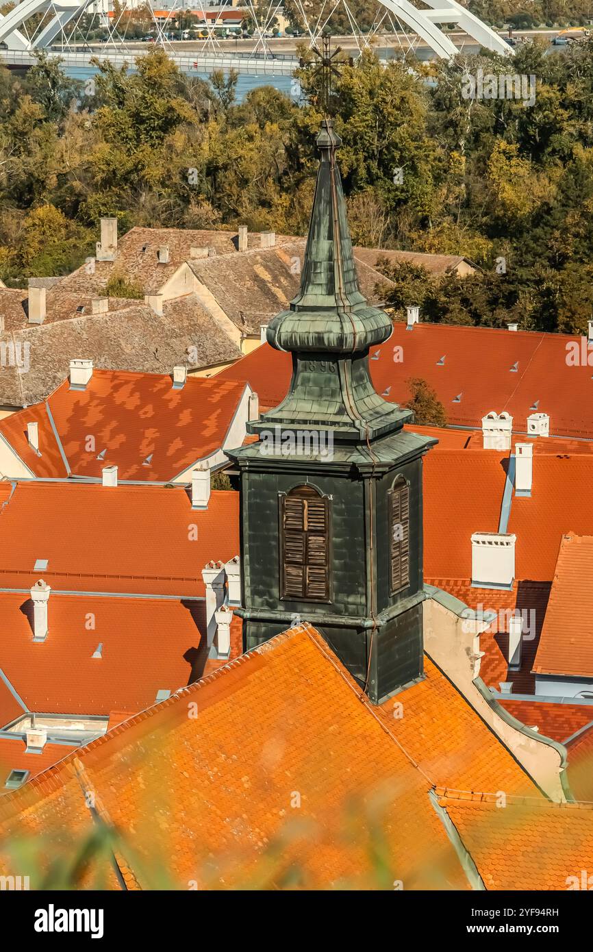 cityscape of Novi Sad from the historic vantage point of Petrovaradin ...