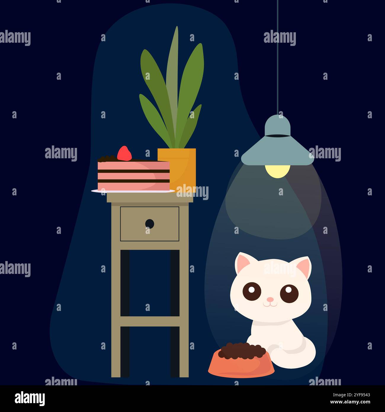 Cat sitting on furniture Stock Vector Images - Alamy