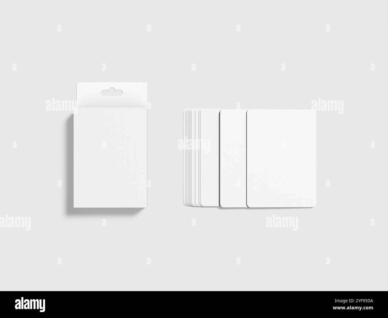 White Playing Cards With Hanging Box Mockup 3D Rendering Stock Photo ...