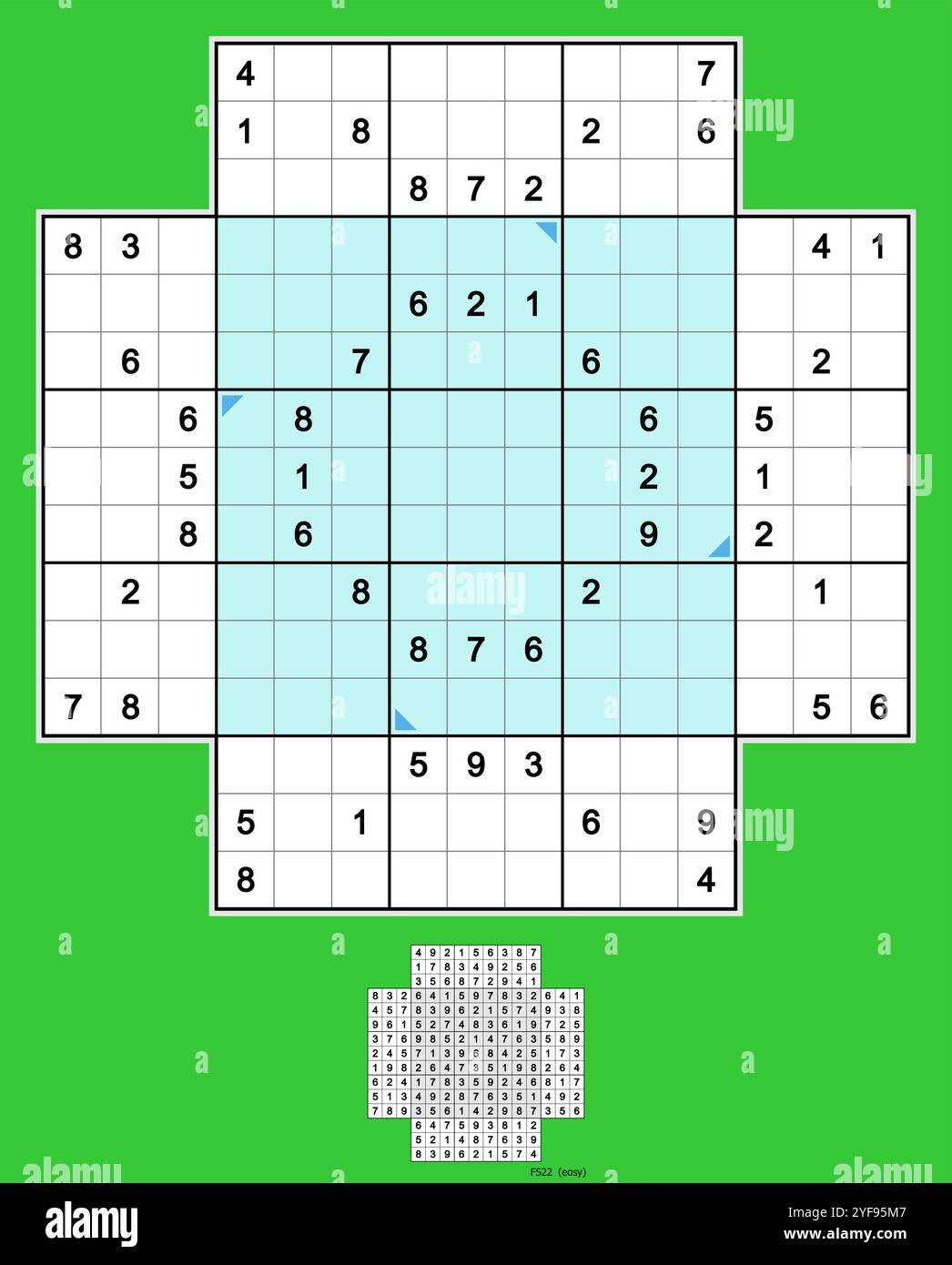 Flower Sudoku Five Overlapping Sudoku Puzzles Full Symmetry 52 Clues
