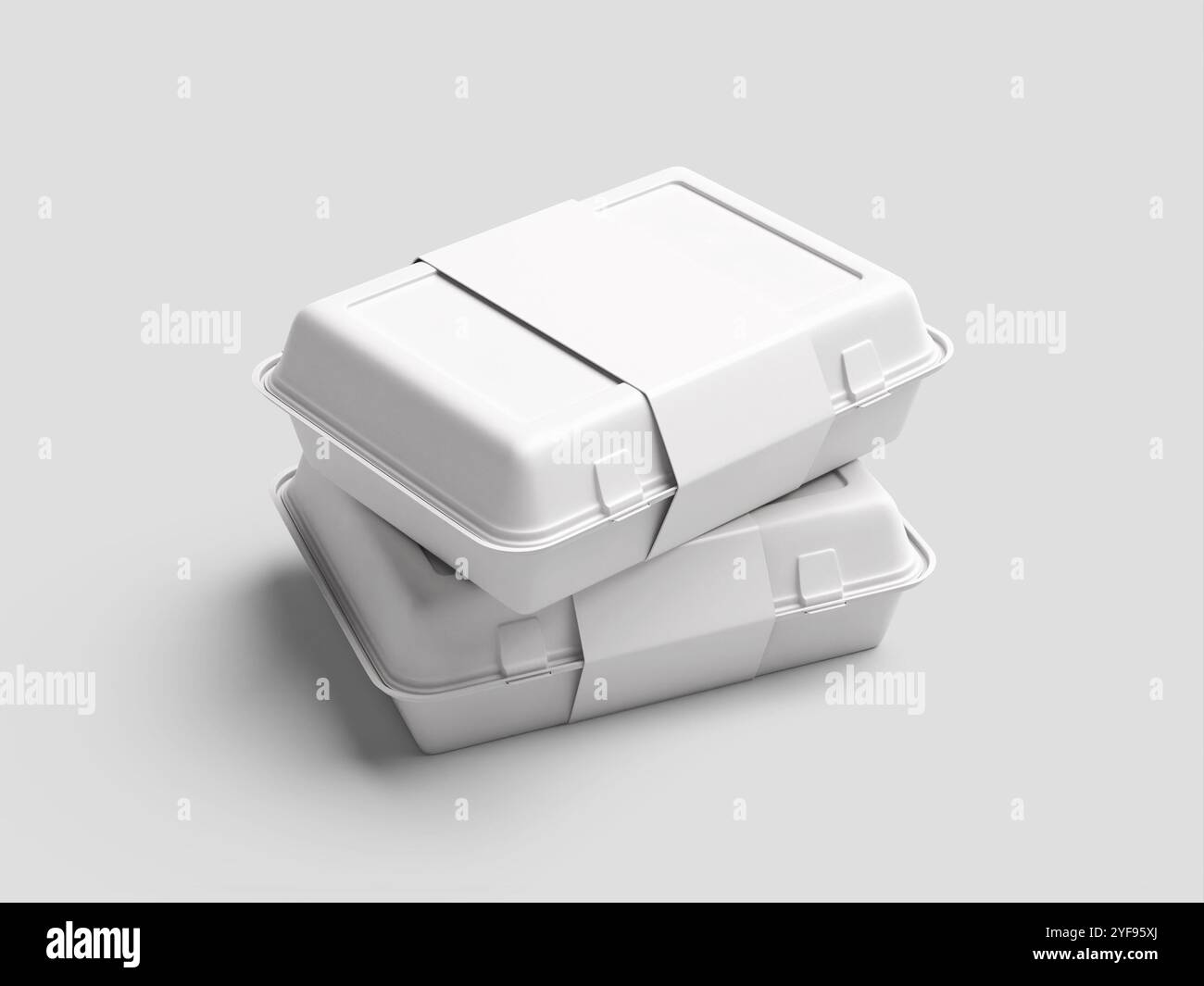 Stacked Empty Fast Food Packaging Isolated 3D Mockup Stock Photo - Alamy