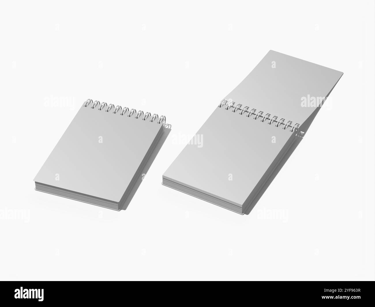 Blank Realistic Spiral Ring Notebook Mockup 3D Render Stock Photo - Alamy