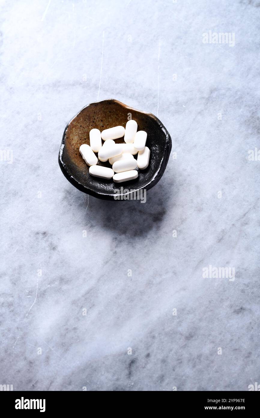 Korean Ginseng tablets. Concept for a healthy dietary supplementation ...