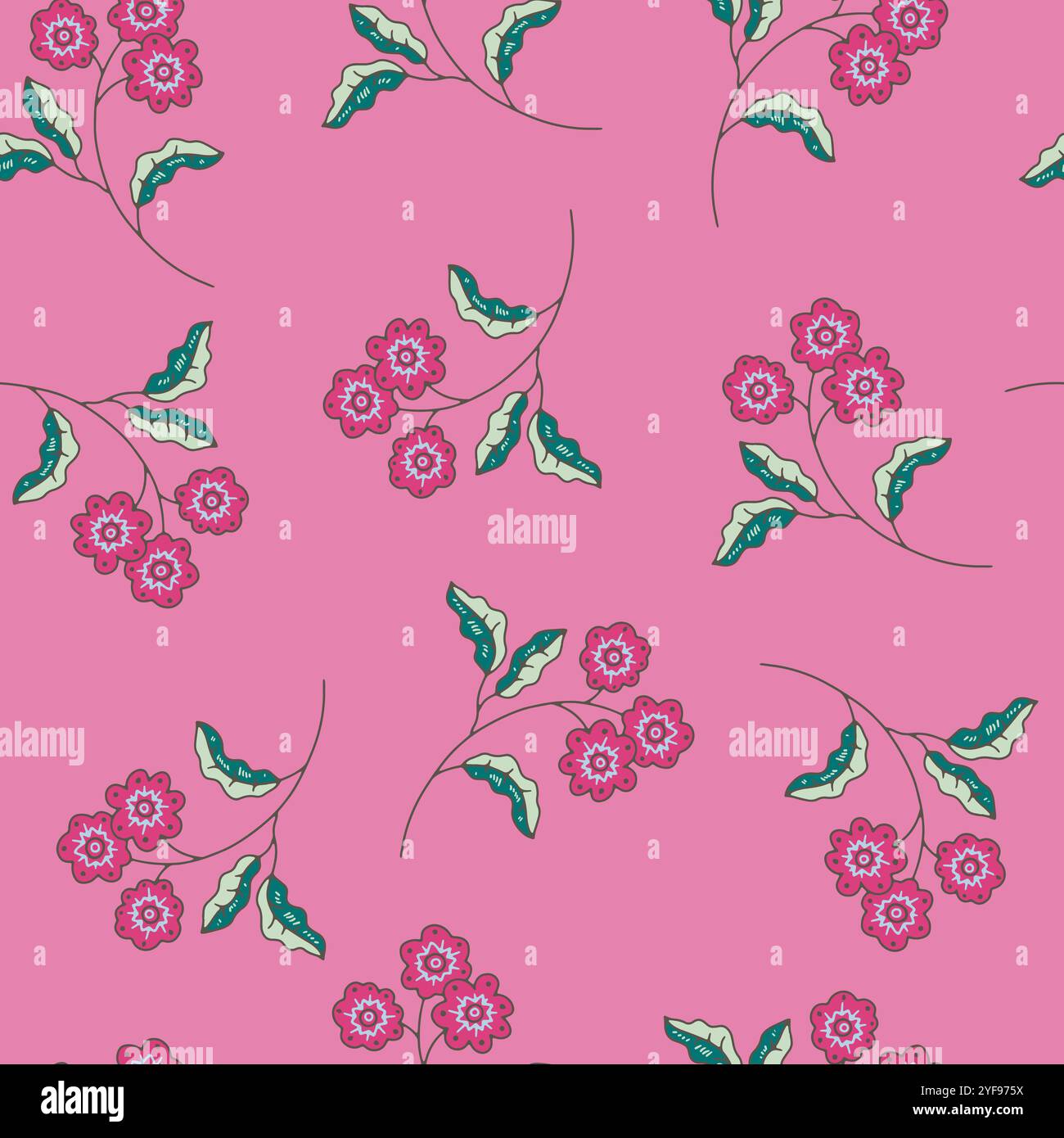 Pink blossoms decoration Stock Vector Images - Alamy