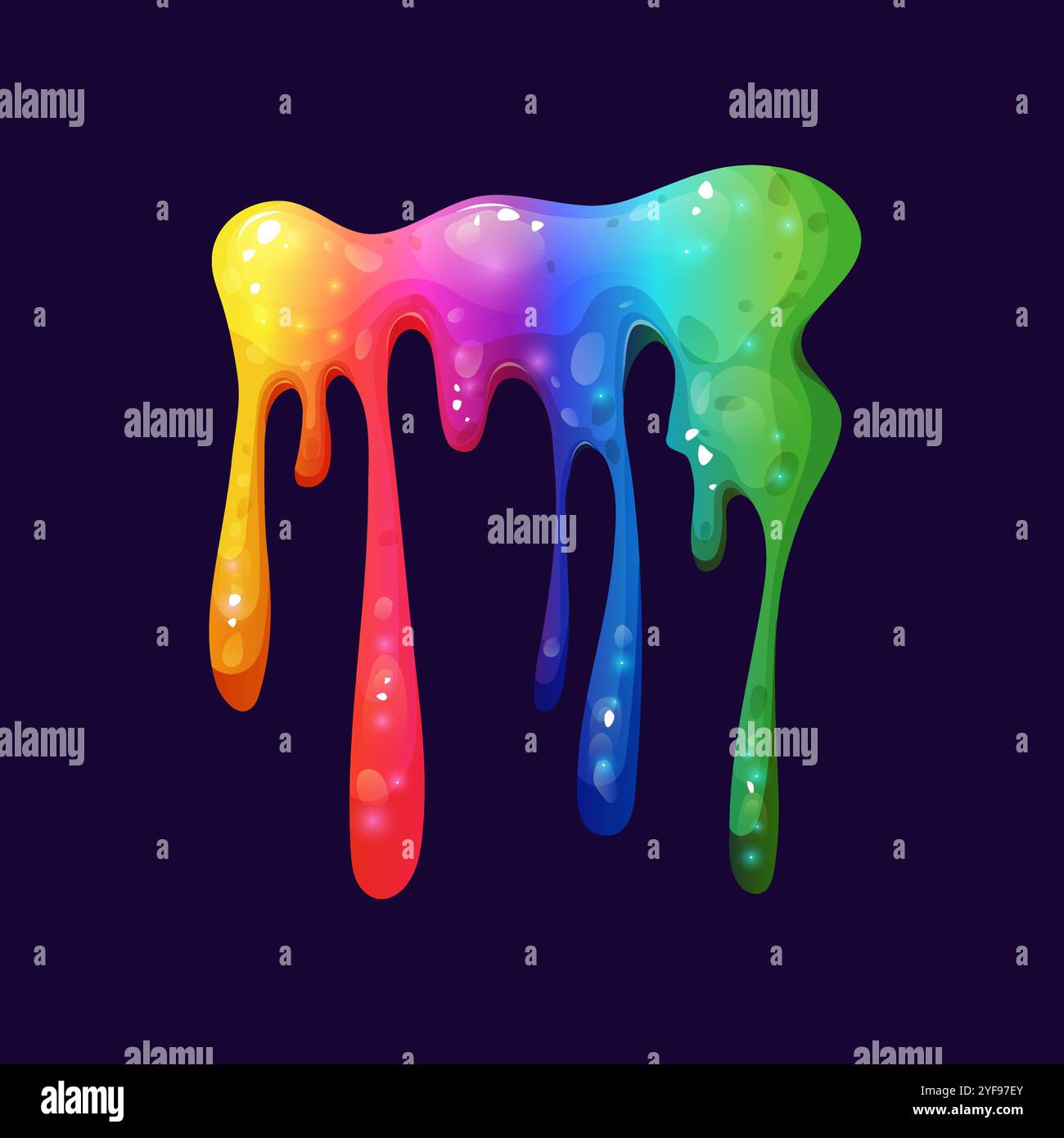 Dripping rainbow slime illustration with vibrant colors. Rainbow splash ...