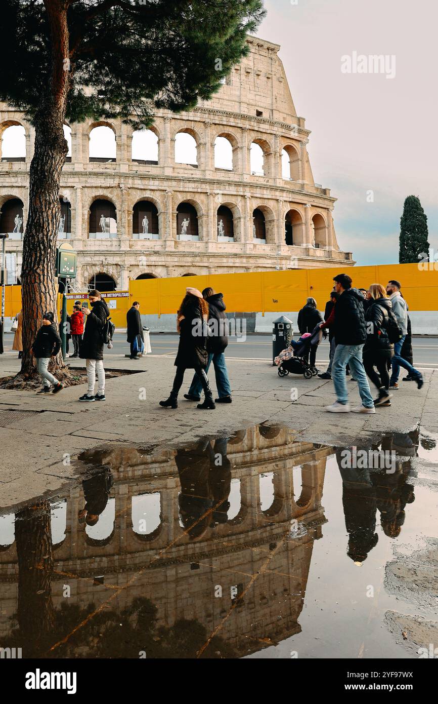 Rome, Italy - December 6, 2023: Panoramic view of Colosseum in Rome ...
