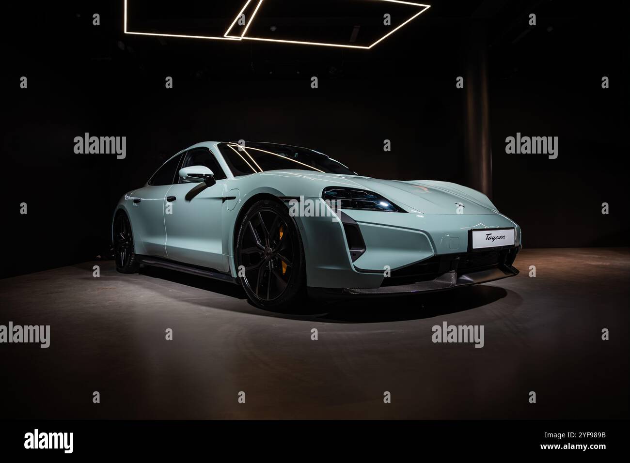 Berlin, Germany, May 1, 2024: Luxury electric German car Porsche Taycan ...